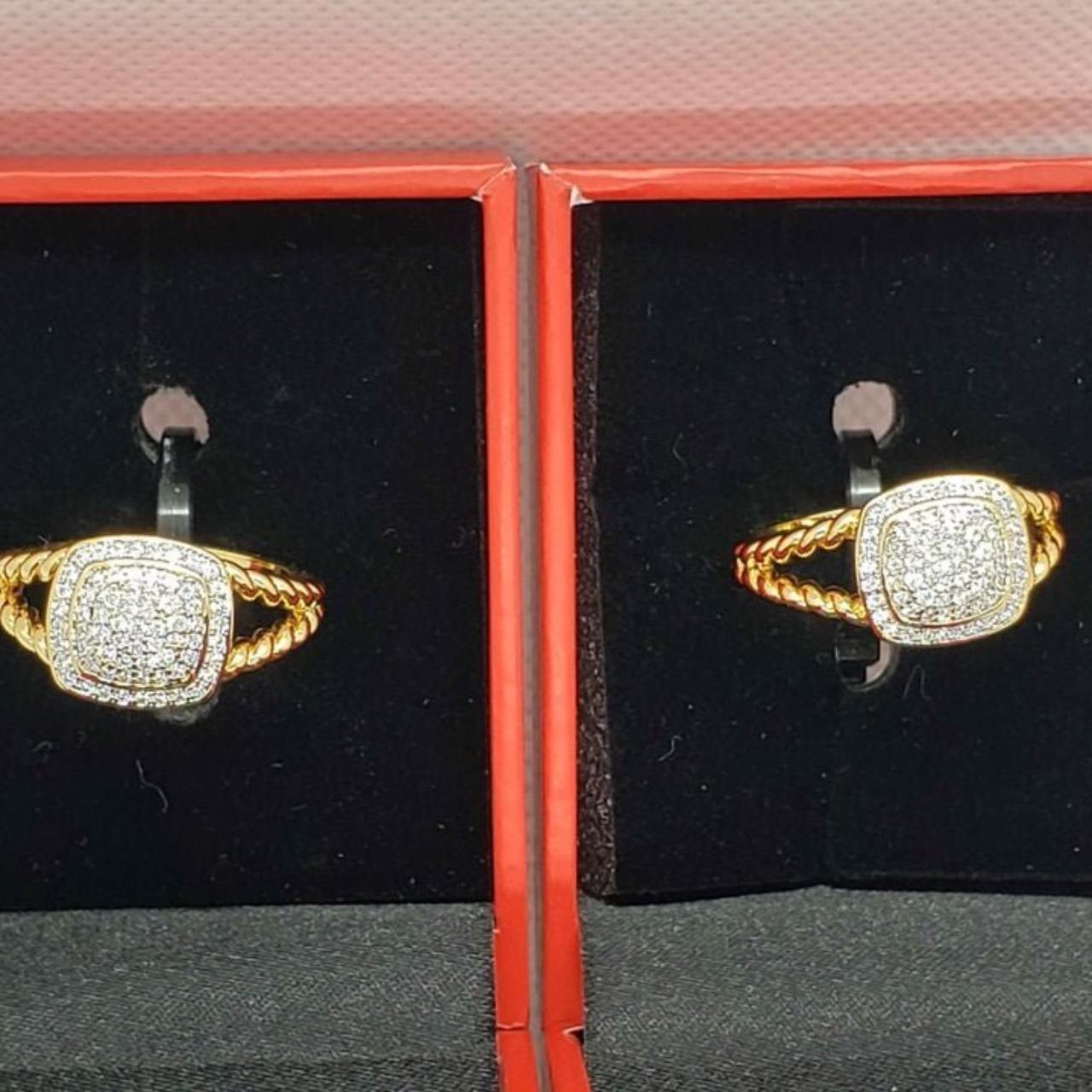 Peermont Jewelry 18k gold plated ring with cubic... - Depop