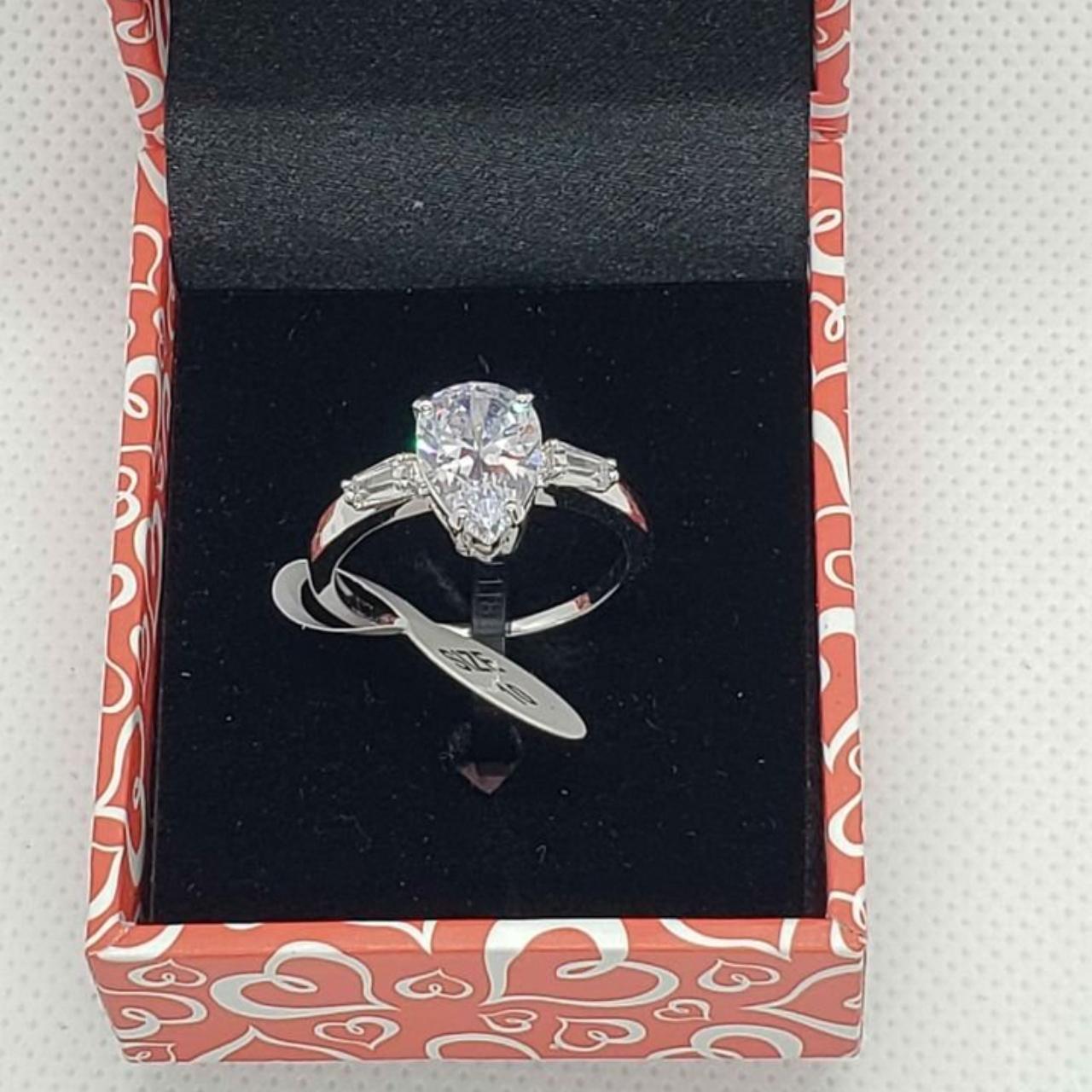 Peermont Jewelry 18k White Gold Plated ring with 3... - Depop