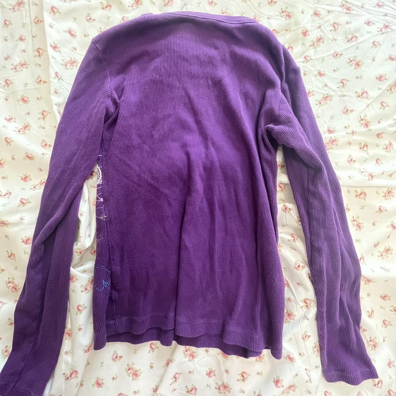 Affliction Women's Purple and Blue T-shirt | Depop