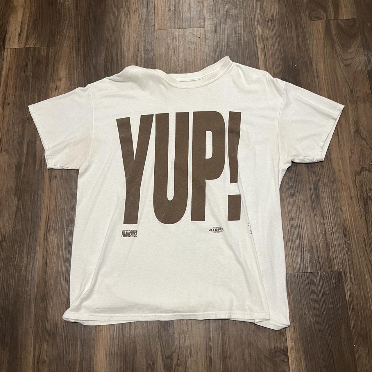 Travis Scott Yup tee Size large #STREETWEAR... - Depop