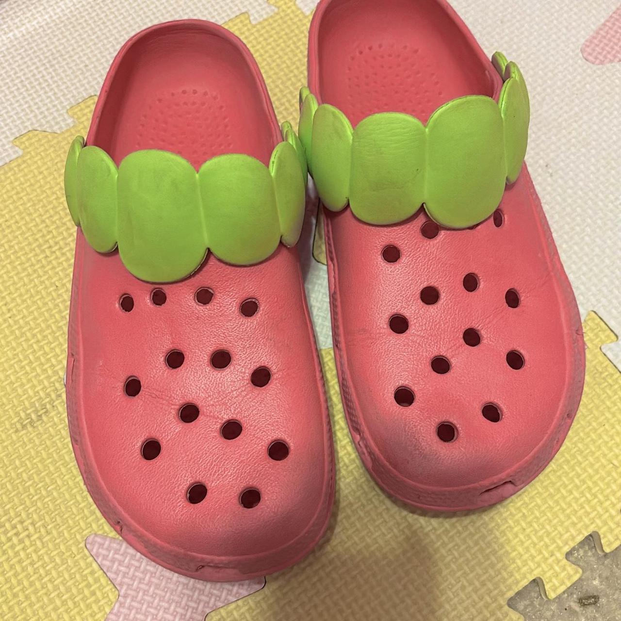 rare official pink strawberry crocs / clogs offers... | Depop