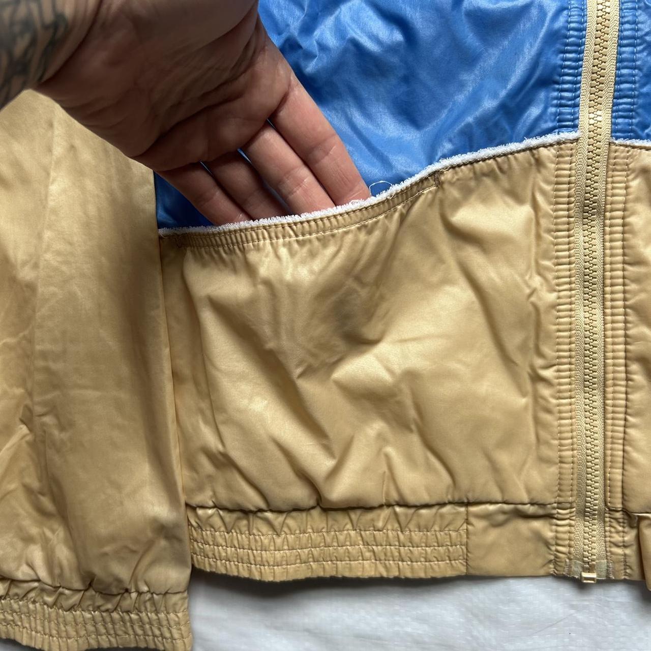 Vintage Para-Cloth tan & blue lightweight jacket - Depop