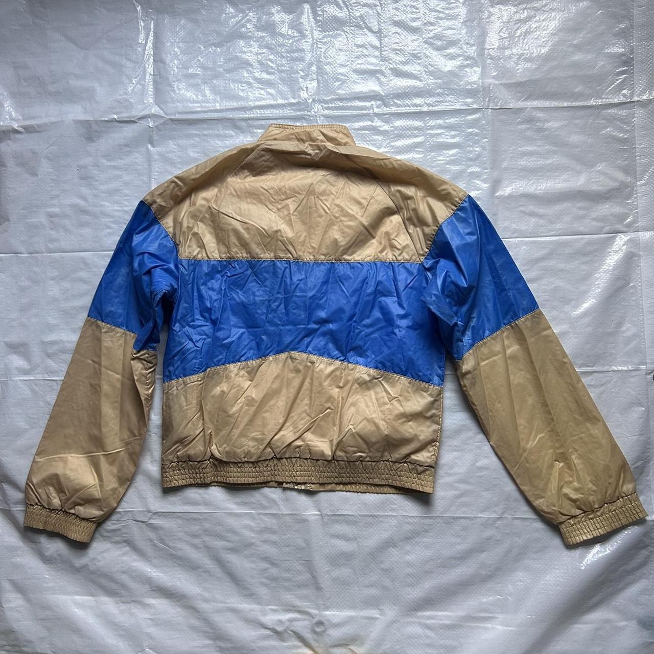 Vintage Para-Cloth tan & blue lightweight jacket - Depop