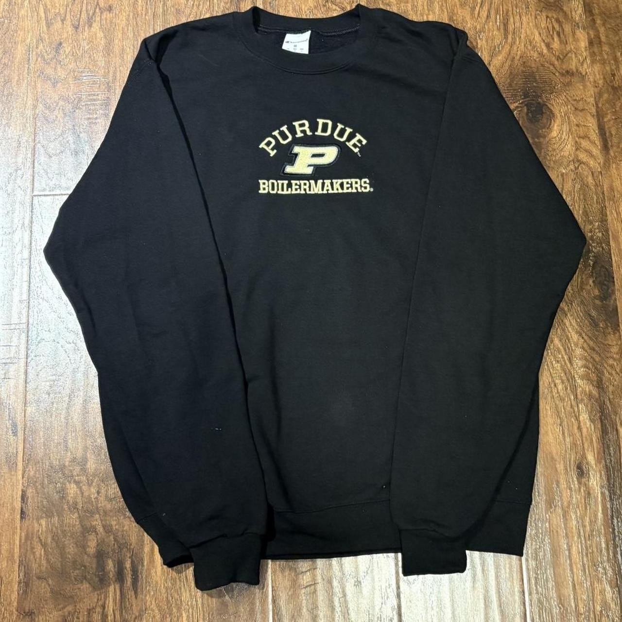 Champion embroidered Purdue Crewneck Size... | Depop