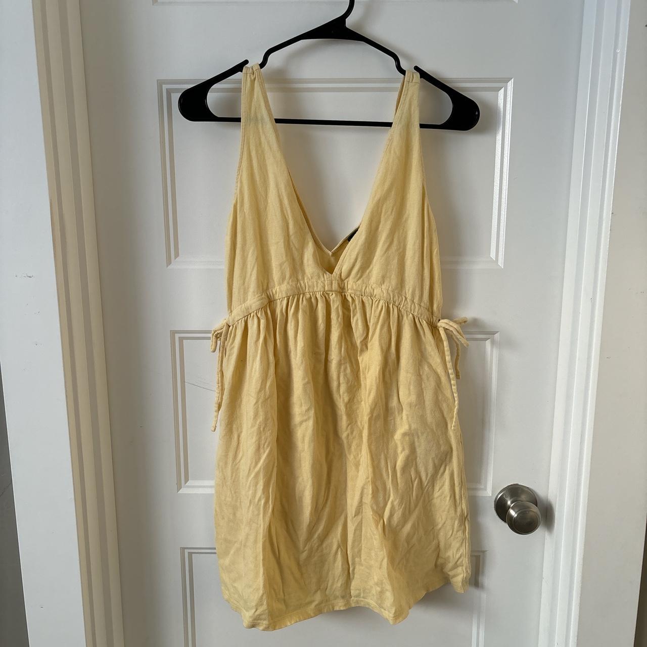 yellow swim suit cover up dress - Depop