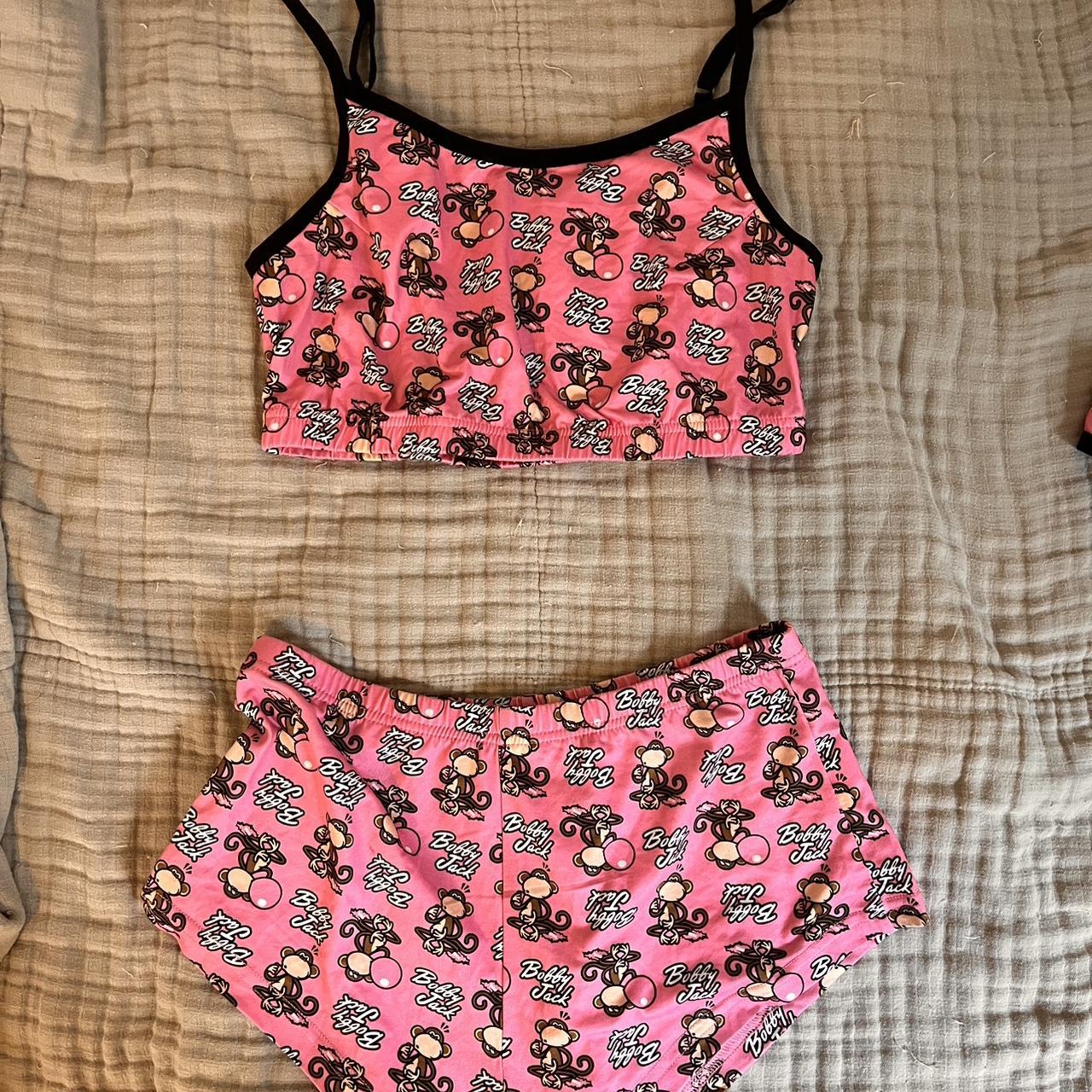 Bobby Jack sleep set crop top and shorts are... - Depop