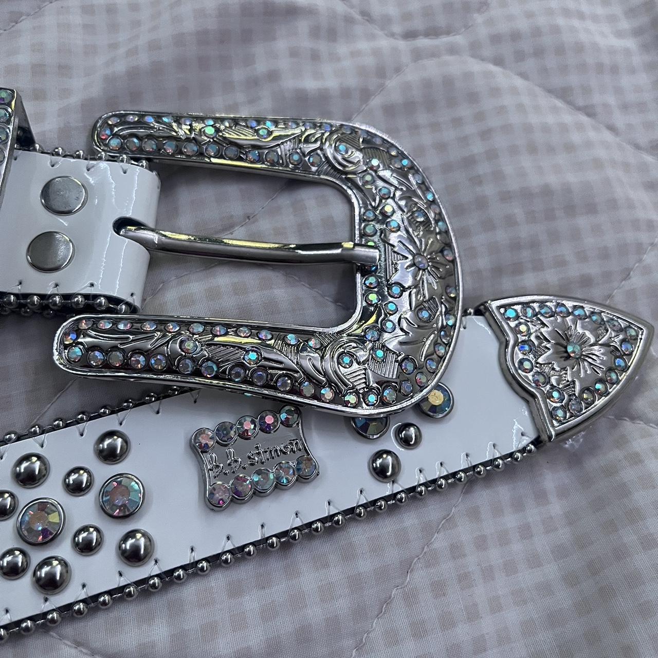bb simon belt White and silver BB Simon trojan... - Depop