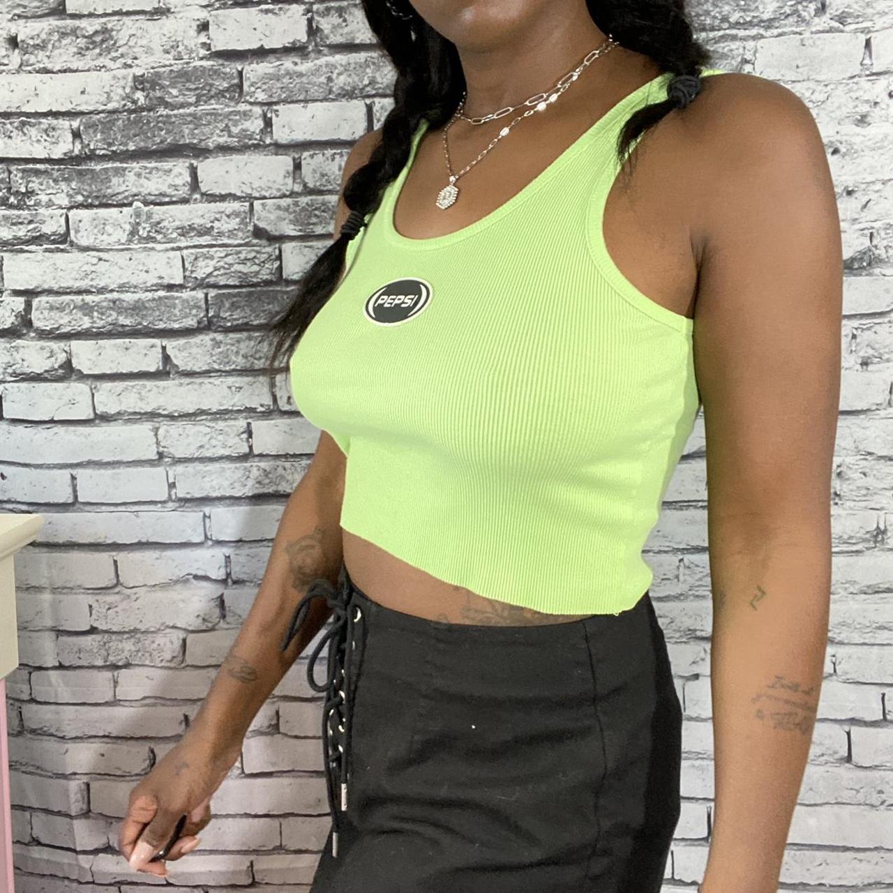 🔮 Lime green, Pepsi tank! Beautiful pop of color to... - Depop
