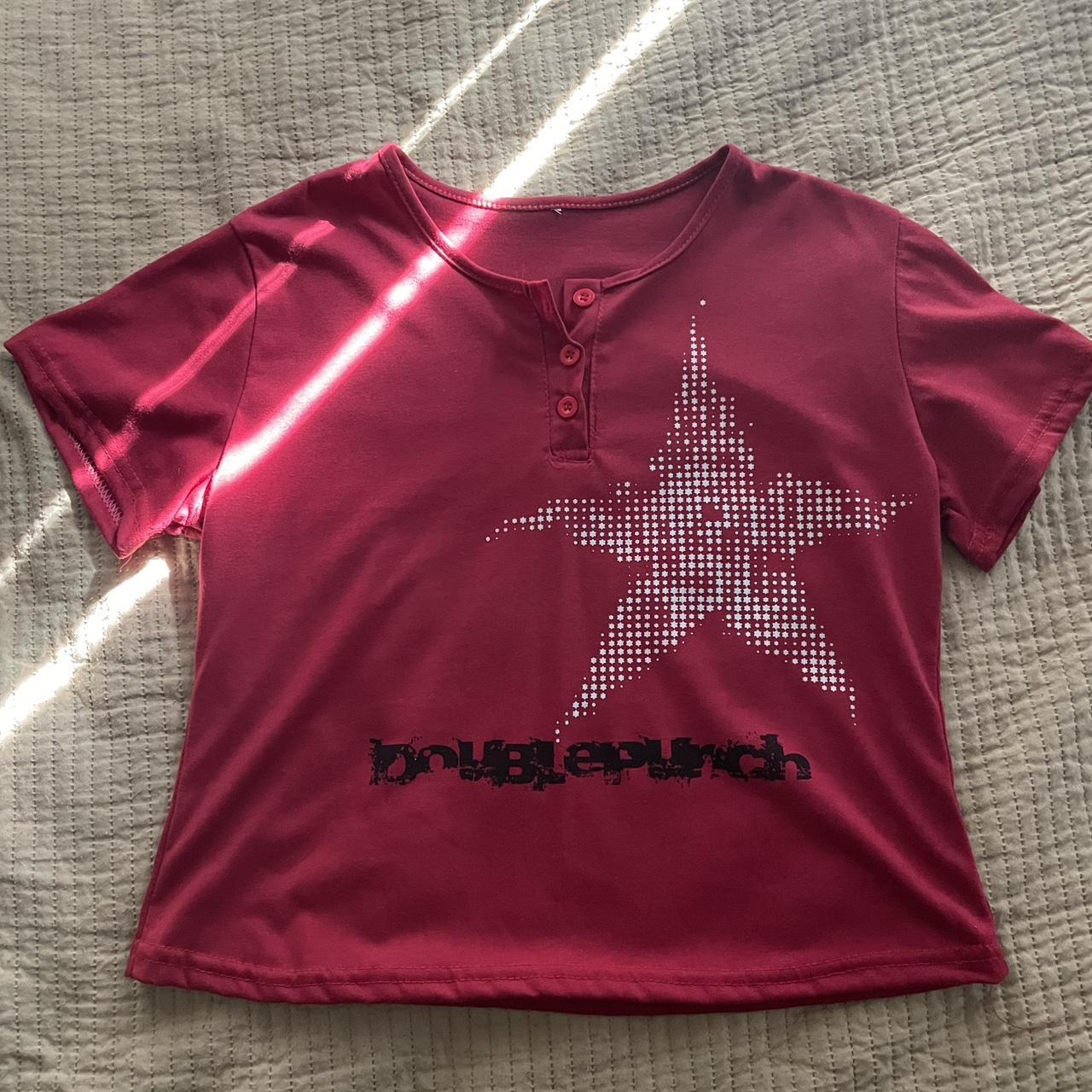 red baby tee size M (no tags) #babytee #red - Depop