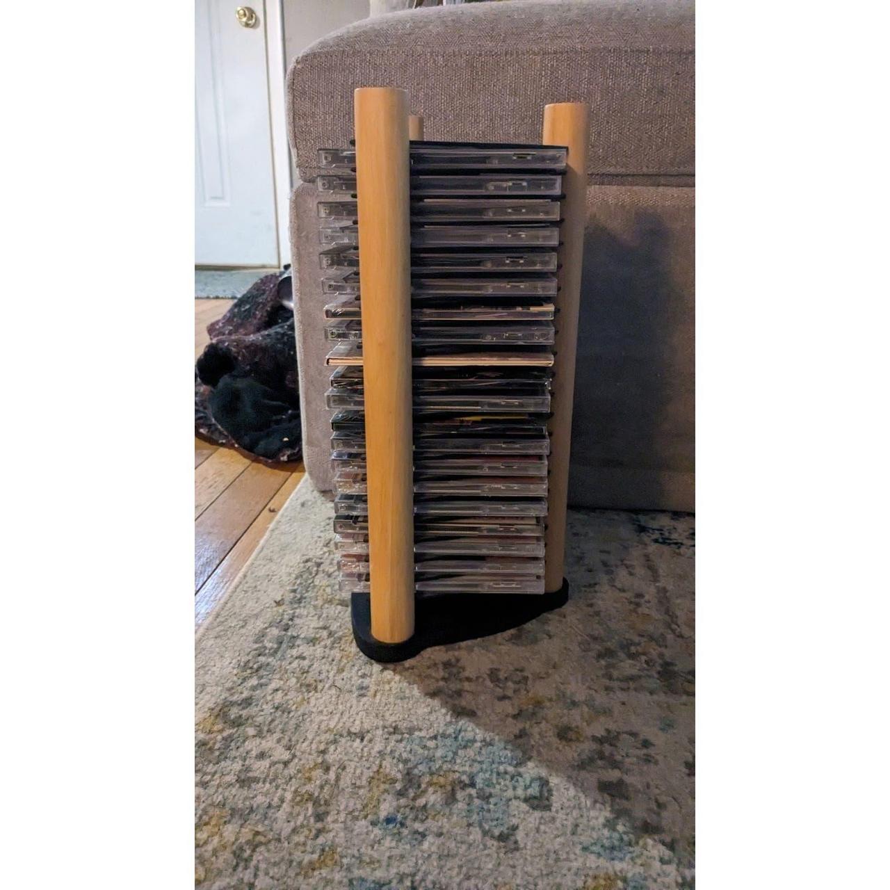 1990s Y2K CD tower / storage rack in wood and... - Depop