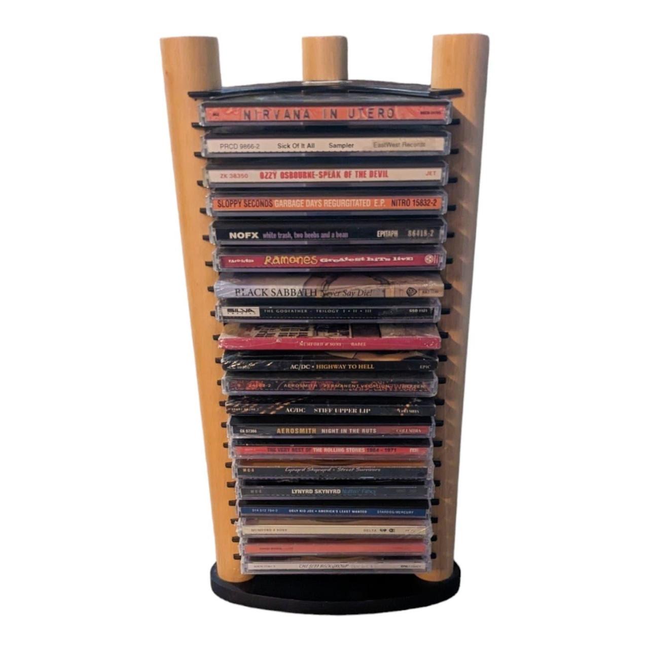 1990s Y2K CD tower / storage rack in wood and... - Depop