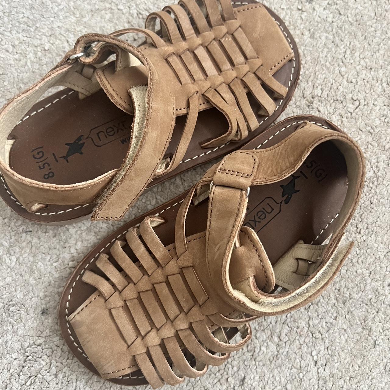 Next tan boys sandals size 8.5 (worn once) - Depop