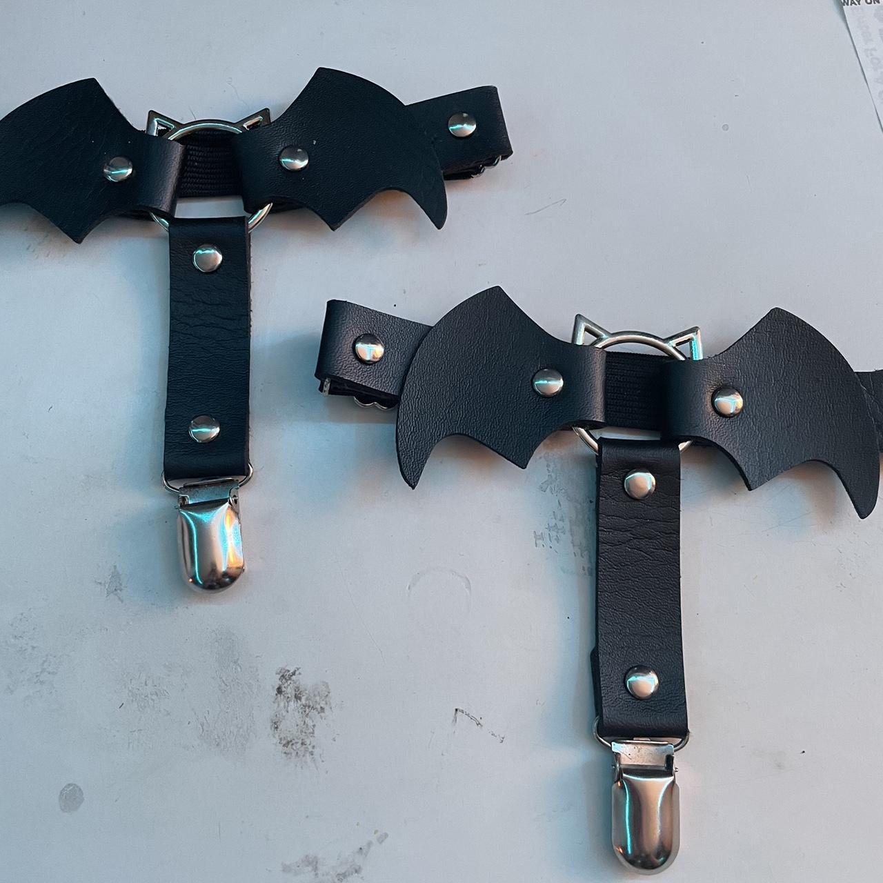 Bat themed gothic stocking garters adjustable sizes,... - Depop