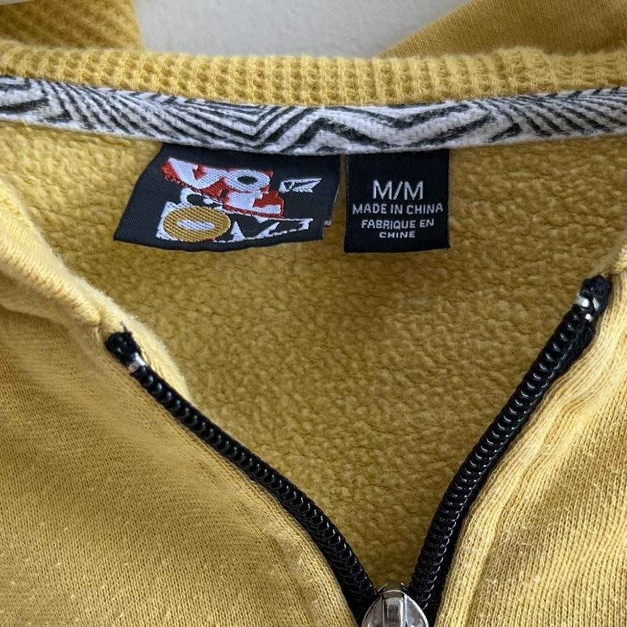 mens volcom yellow zip up hoodie - Depop