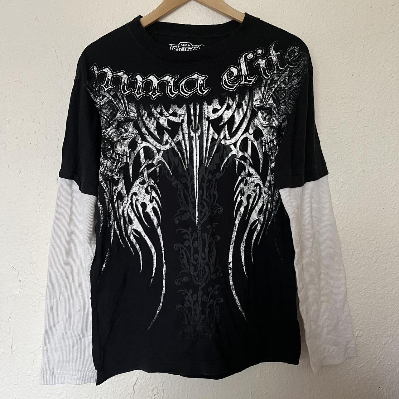 Y2K MMA Elite Double Layered Long Sleeve Shirt Size:... - Depop