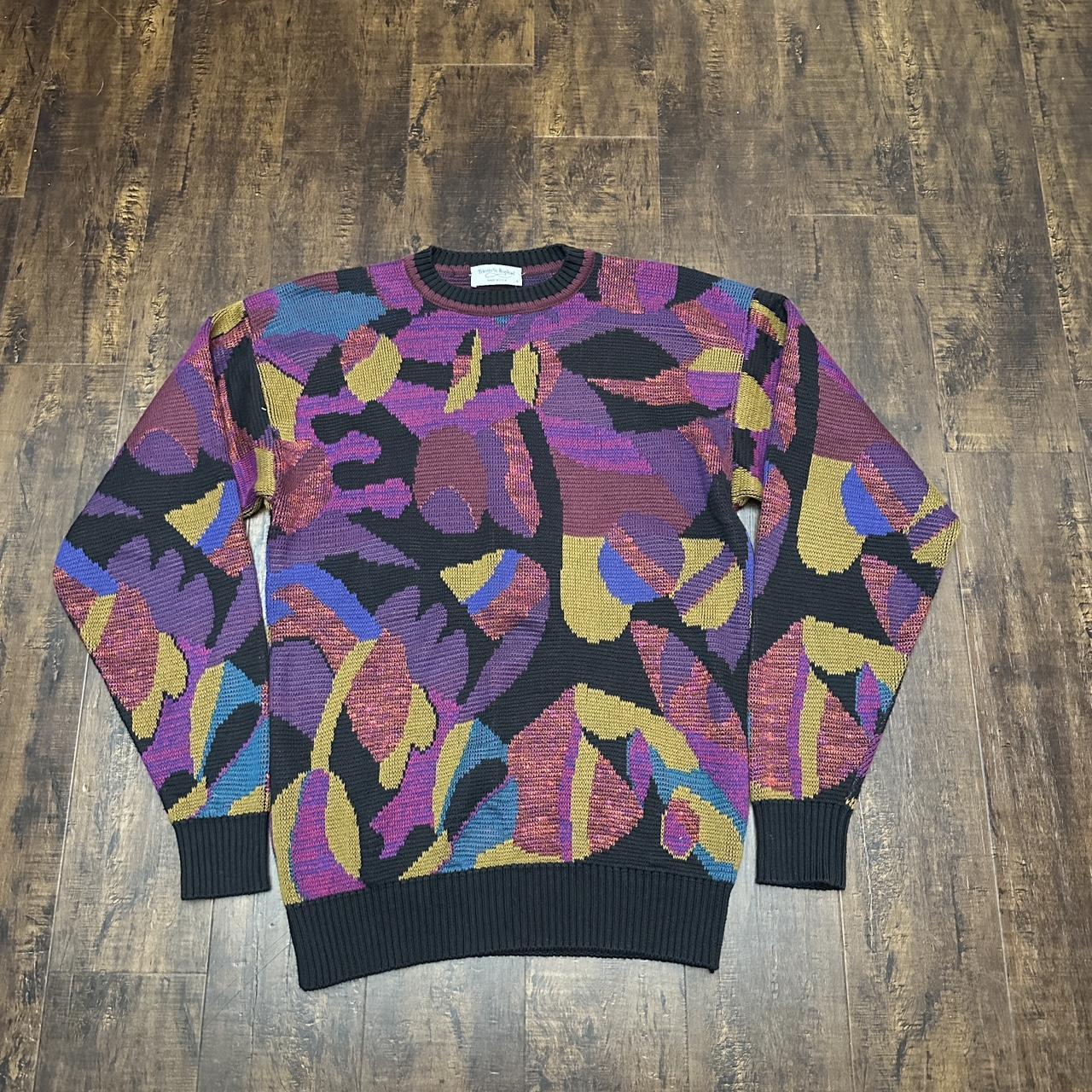 Super cool knitted sweater with crazy design all... - Depop