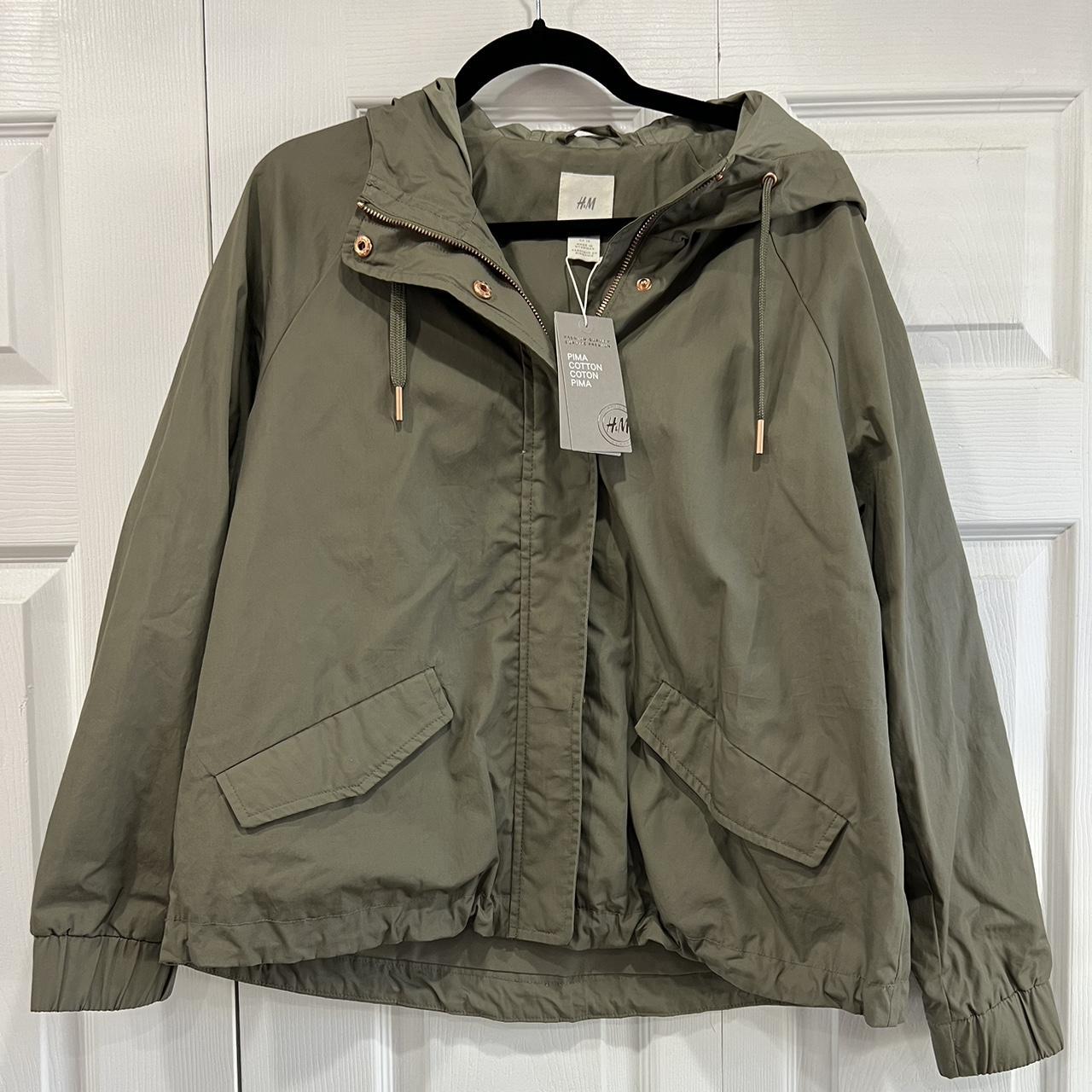NWT H&M green jacket size 10 Hooded jacket with... - Depop