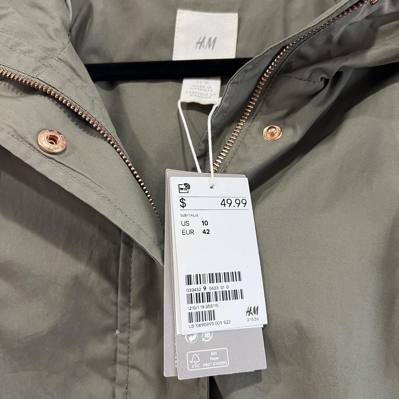 NWT H&M green jacket size 10 Hooded jacket with... - Depop