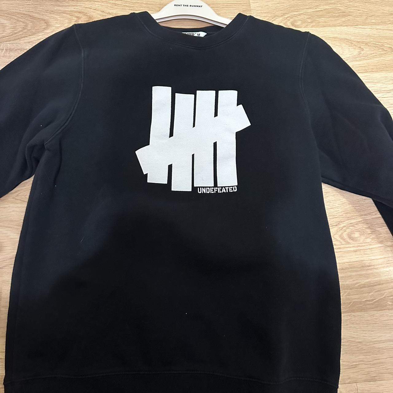 Undefeated Women's Navy Sweatshirt | Depop