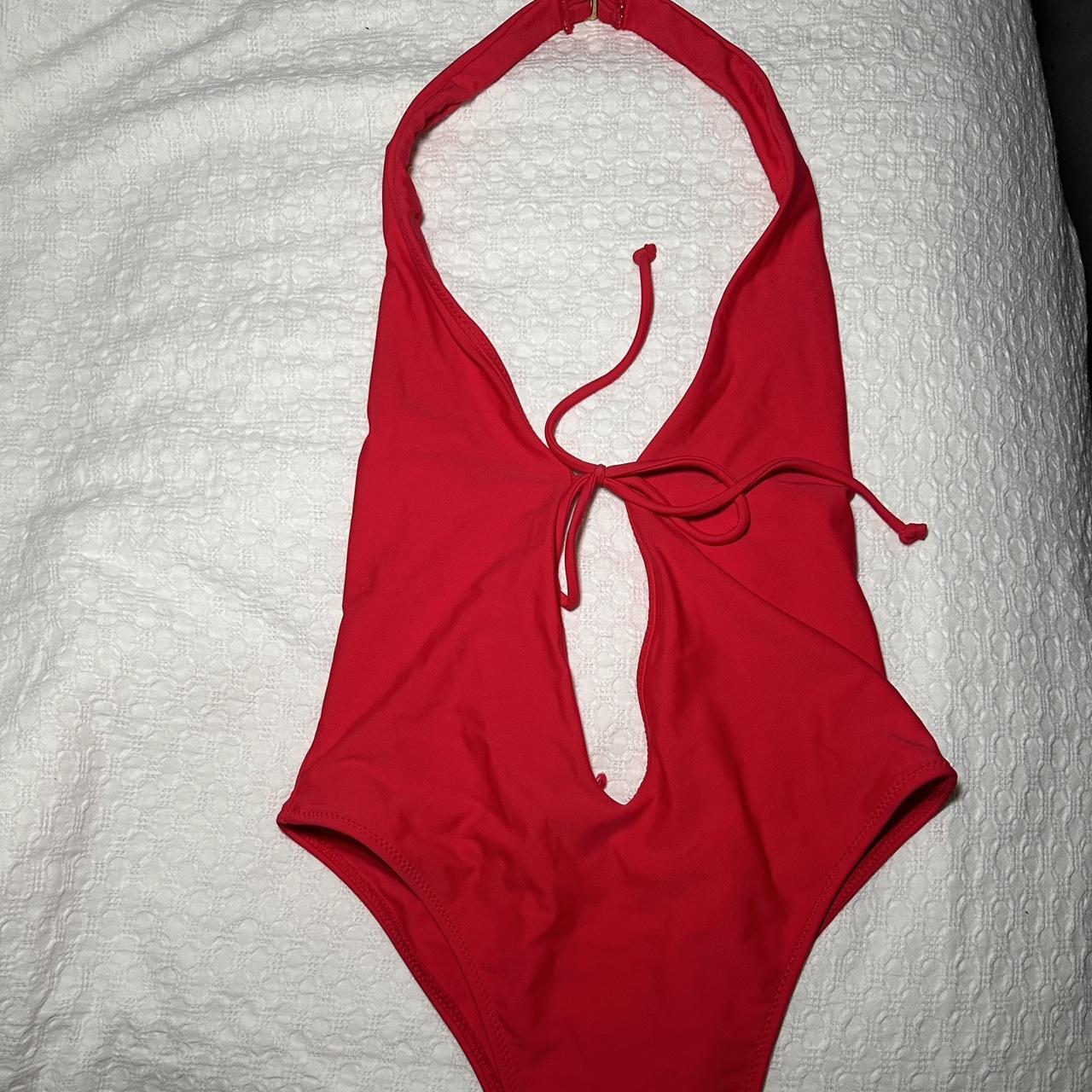 ️ RED white fox one piece ️ - model is wearing black... - Depop