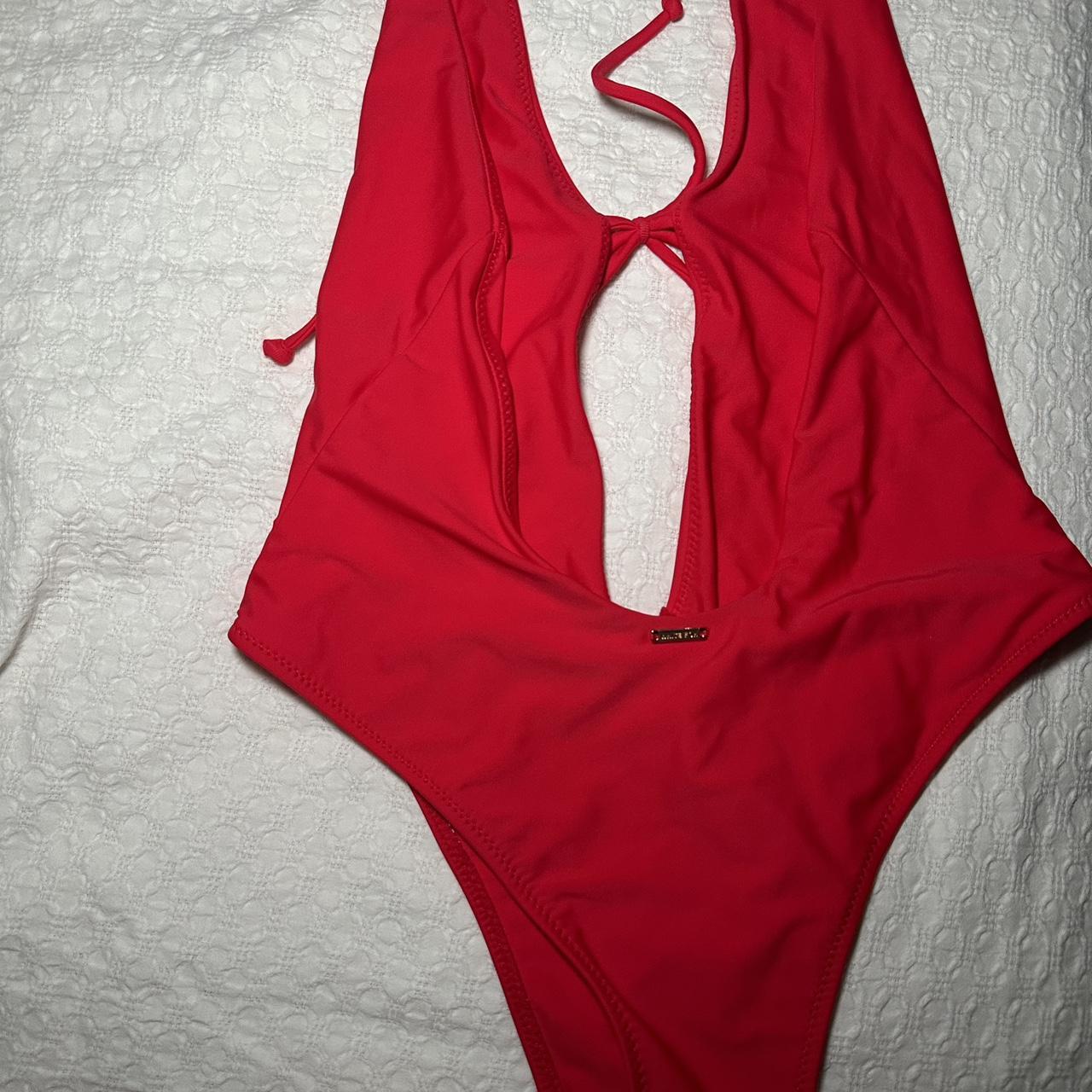 ️ RED white fox one piece ️ - model is wearing black... - Depop