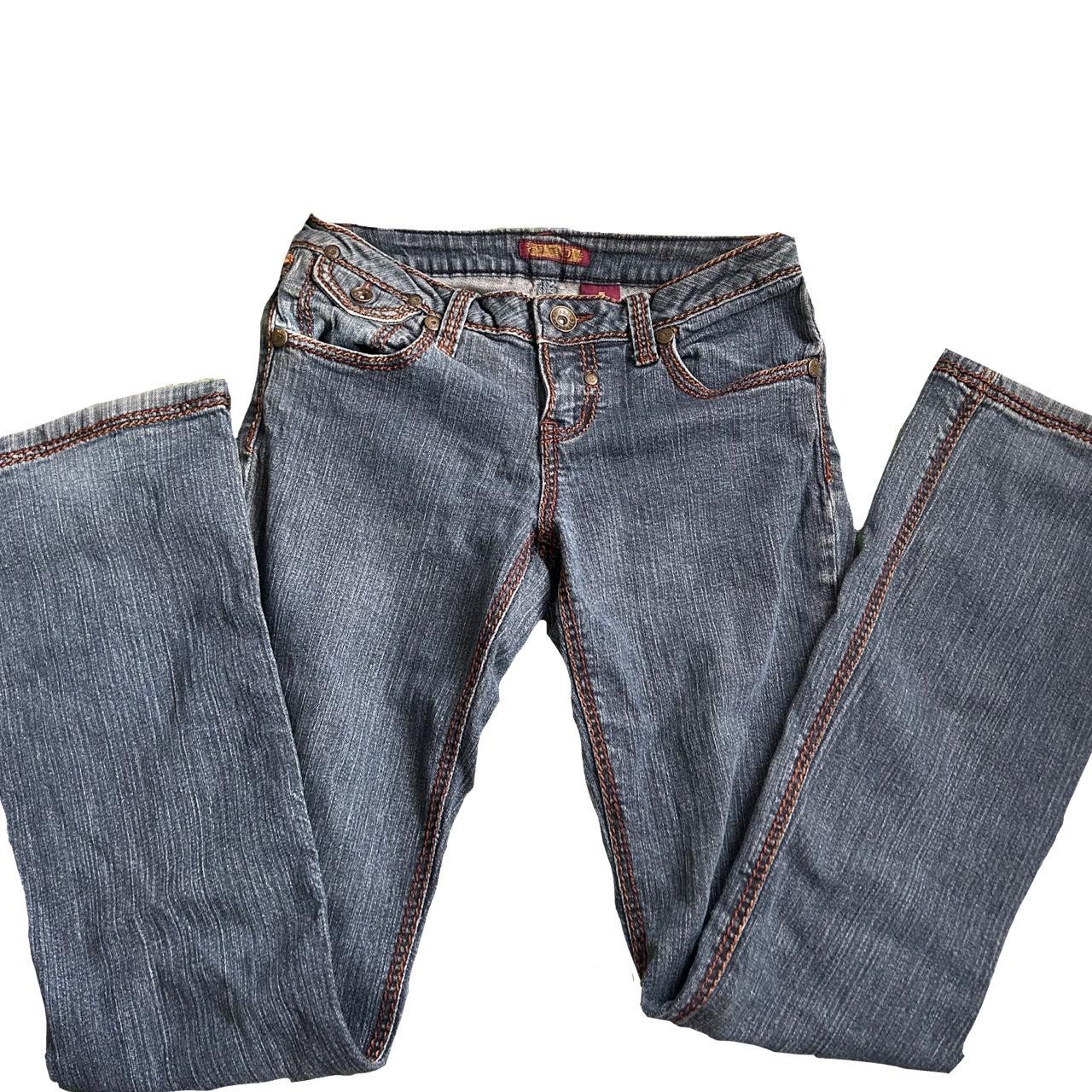 Extreme low rise flared denim jeans in a women’s... - Depop