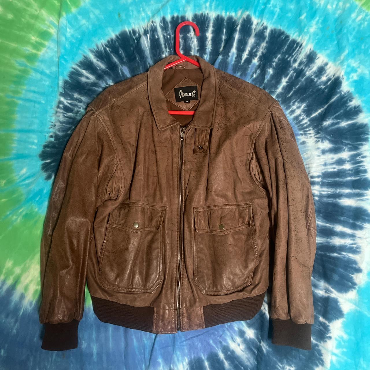 vintage brown Avanti leather jacket great condition... | Depop