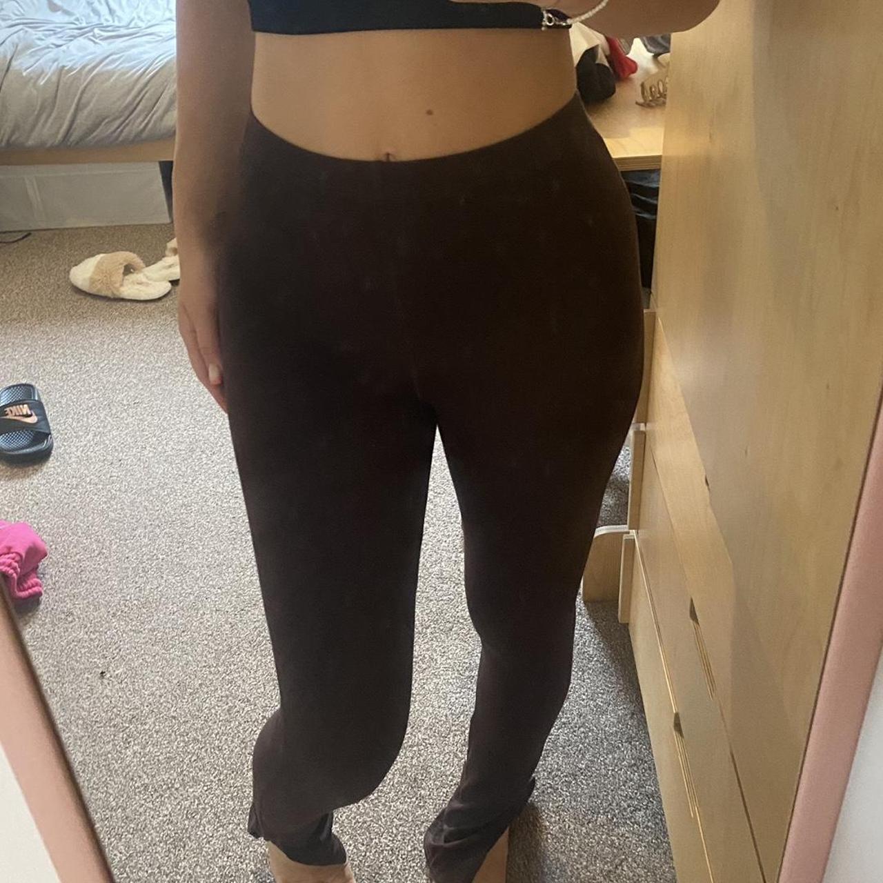 PLT brown split hem flares #plt - Depop