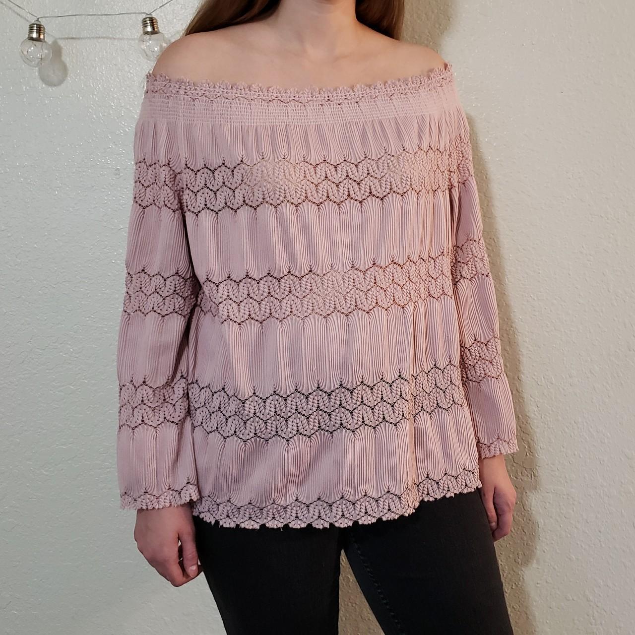 Light Pink Off the Shoulder Top Brand: Say... - Depop