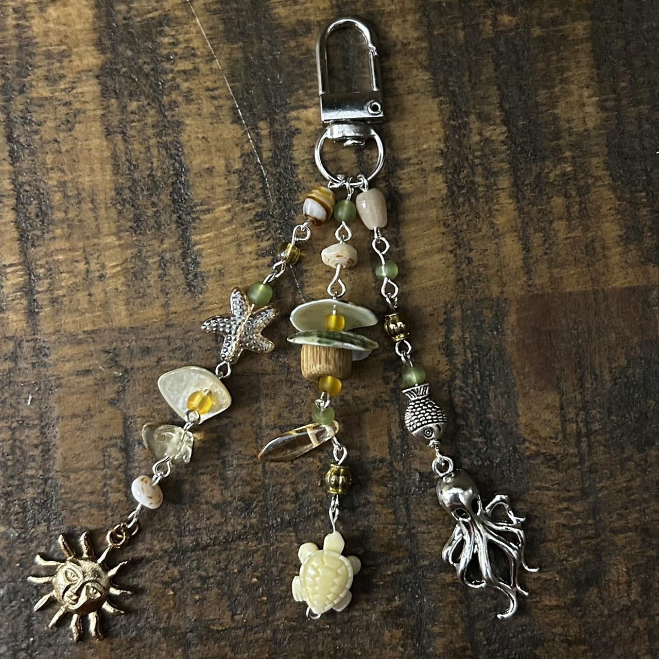 Ocean themed keychain with shells, sun, octopus and... - Depop
