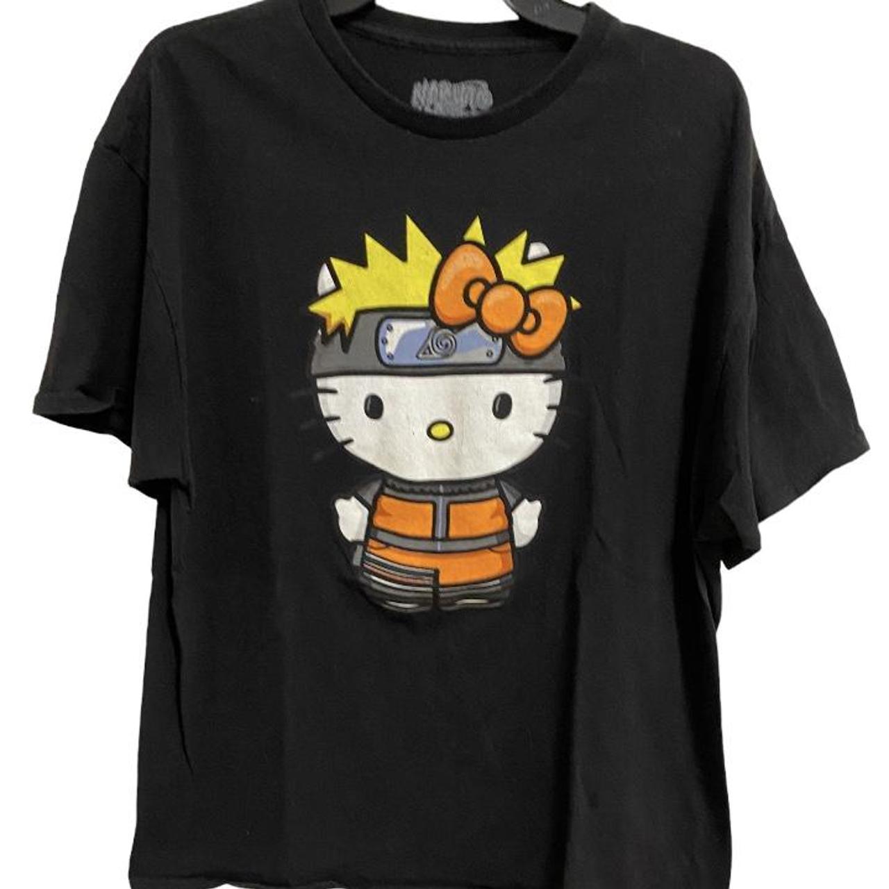 Black Naruto x Hello Kitty TShirt Size Large L26xW20 - Depop