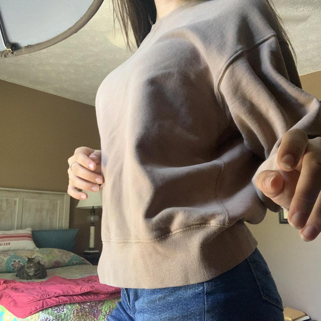 American Eagle Outfitters Women's Tan Sweatshirt | Depop