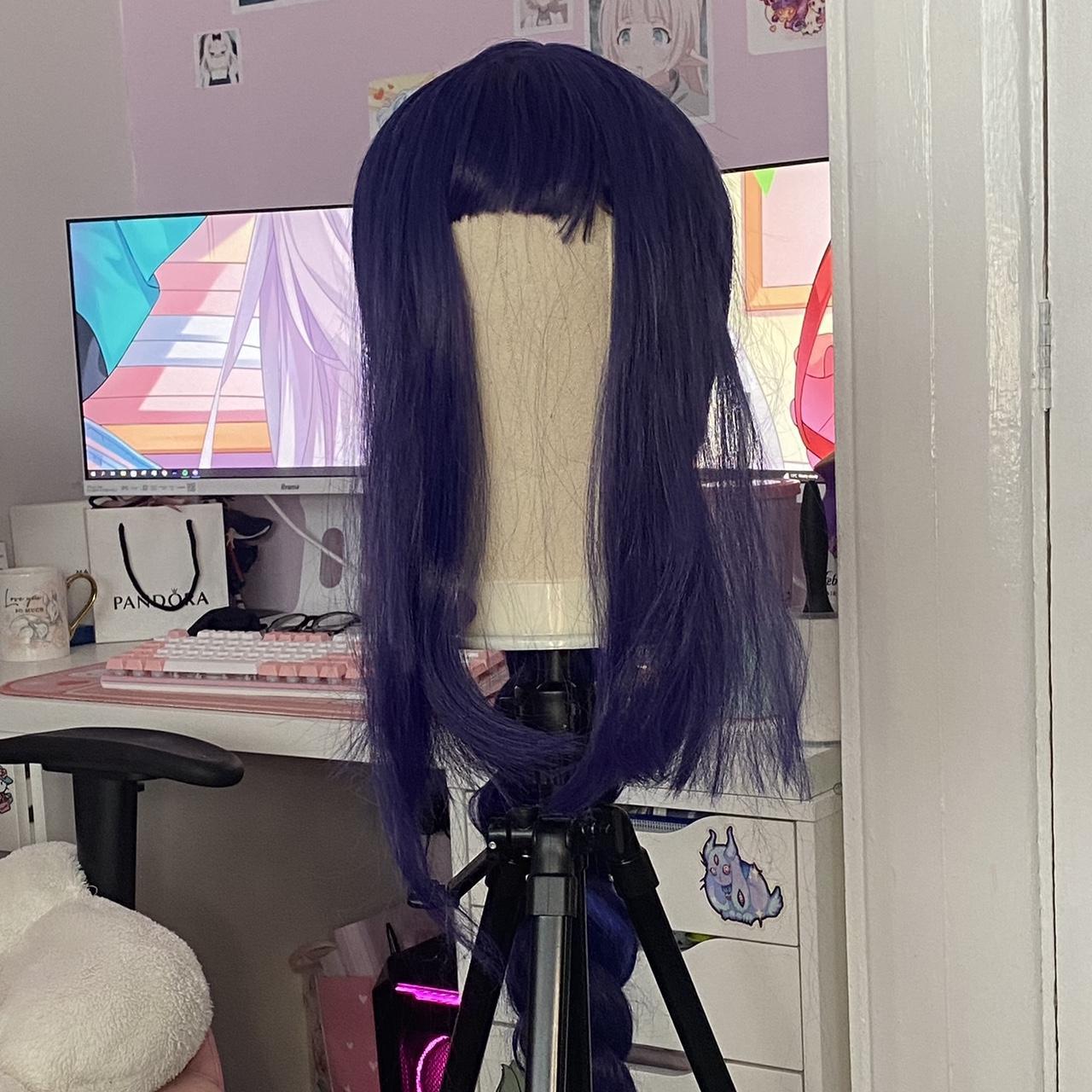 raiden shogun genshin impact wig bought for £17.44... - Depop