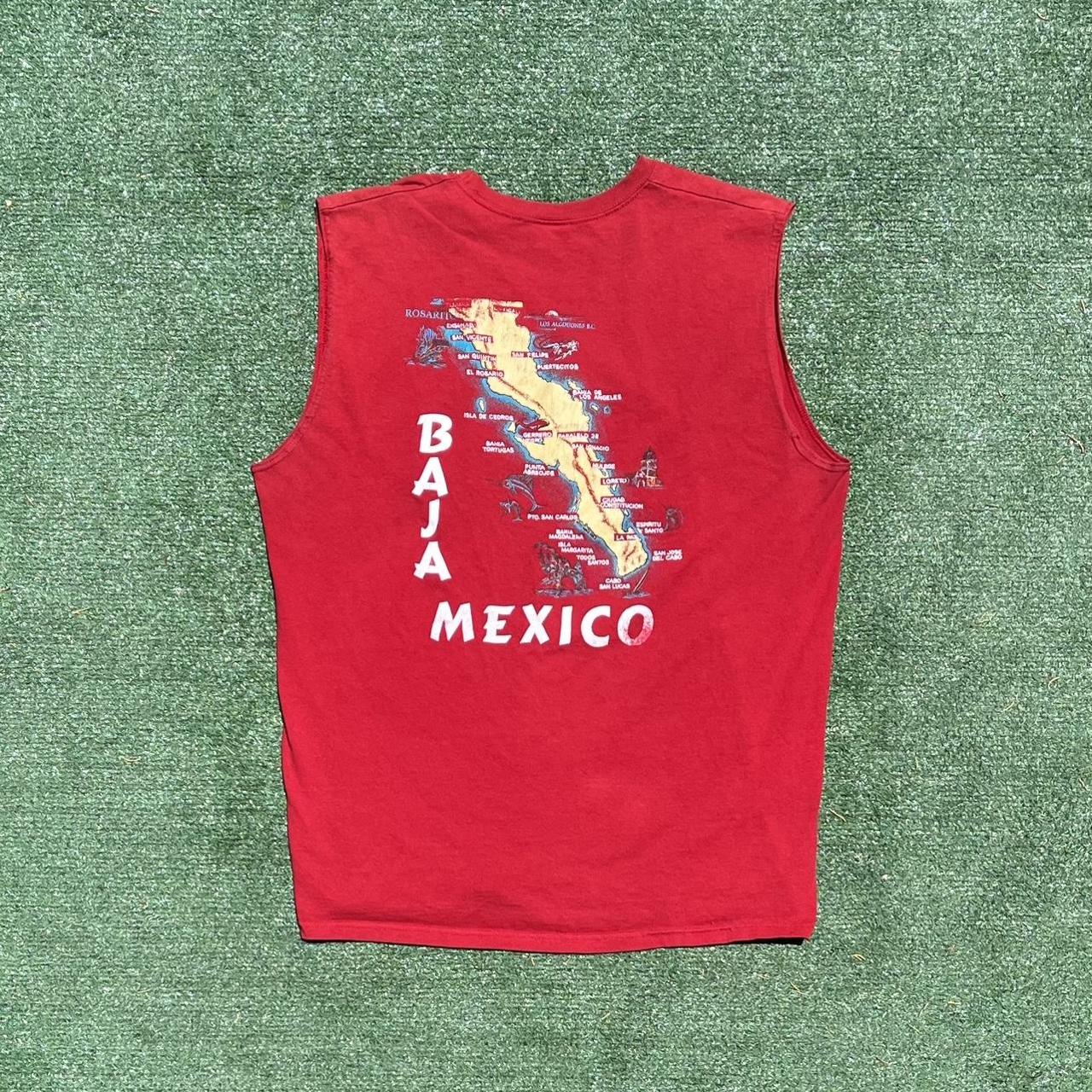 Vintage Baja Mexico Red Tank Top Size: XL Body... - Depop