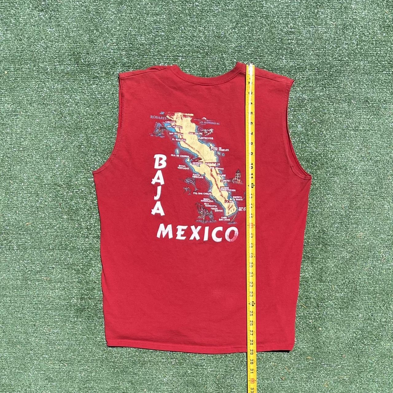 Vintage Baja Mexico Red Tank Top Size: XL Body... - Depop