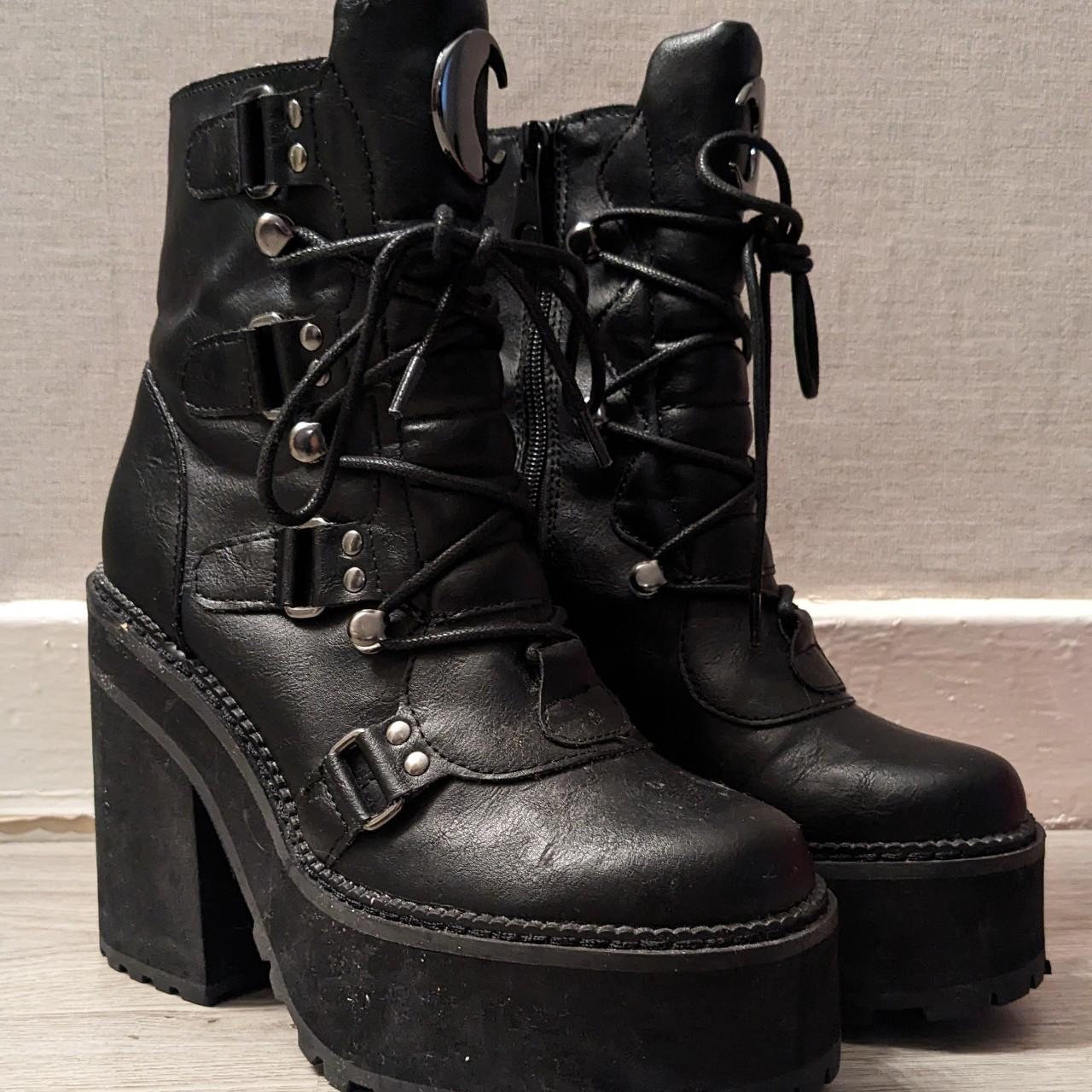 Killstar broom rider boots Worn once Cleaned up... - Depop