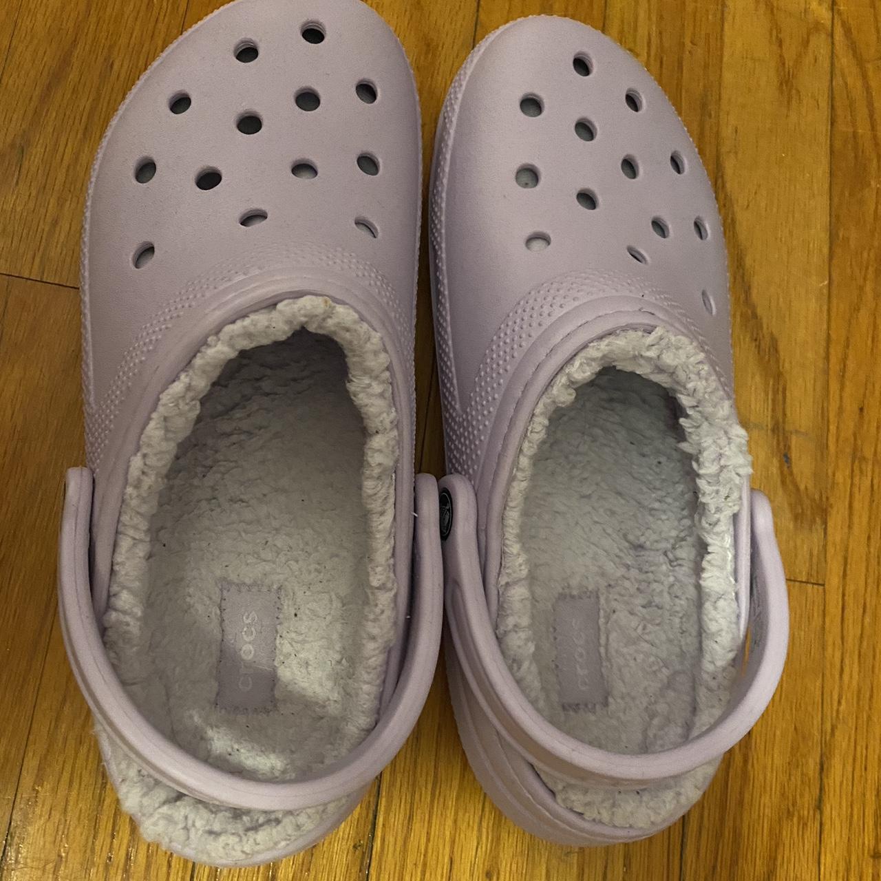 Crocs Women's Purple Slides | Depop