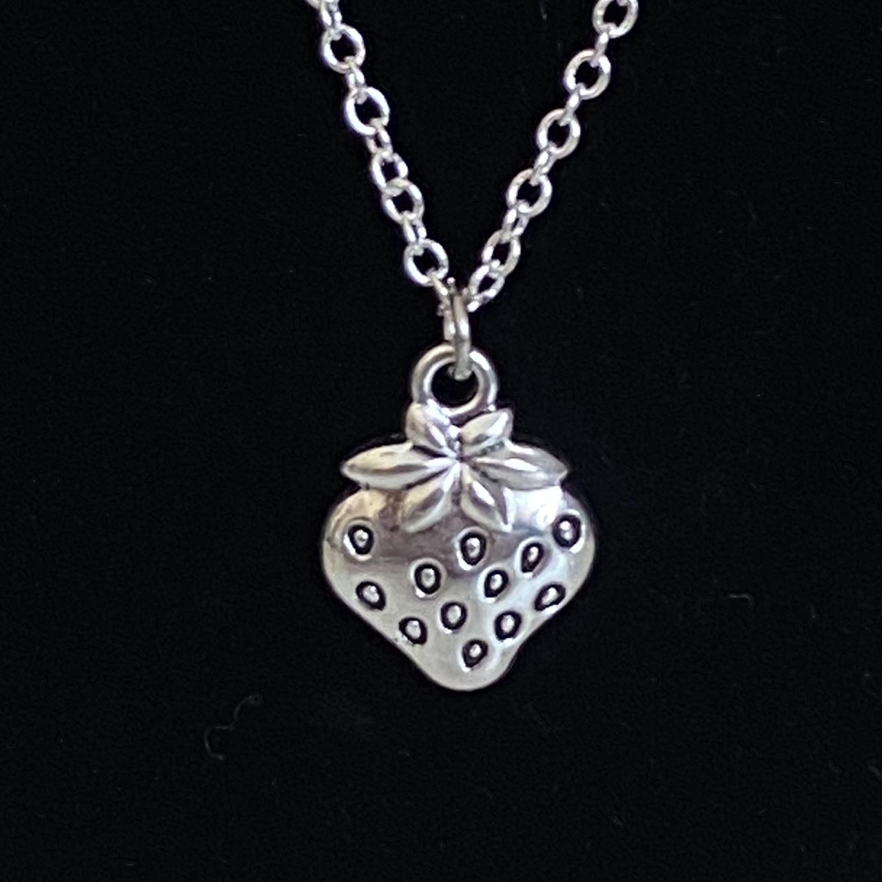 20 inch silver strawberry necklace! - Depop