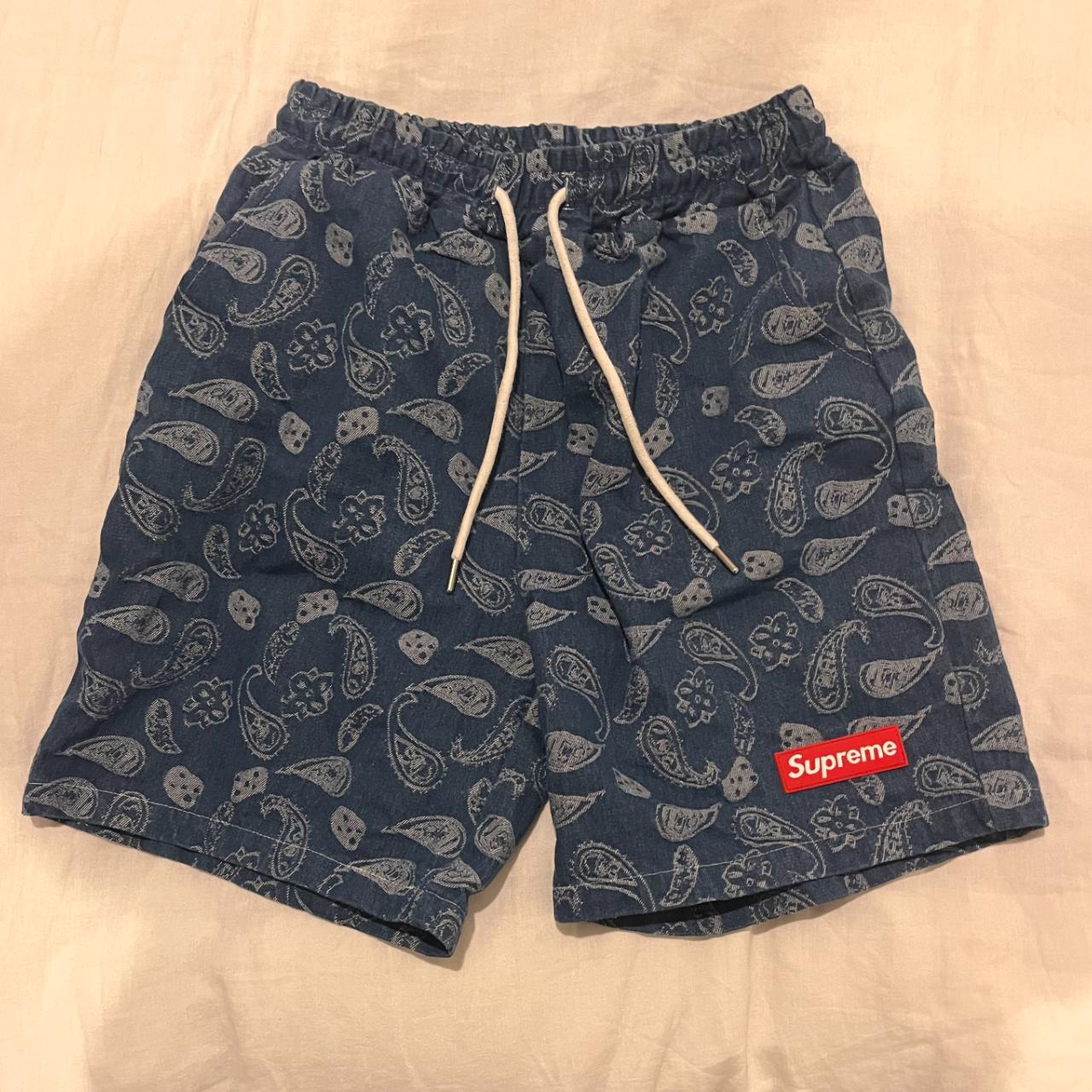Supreme Bandana Shorts - blue supreme box logo... - Depop