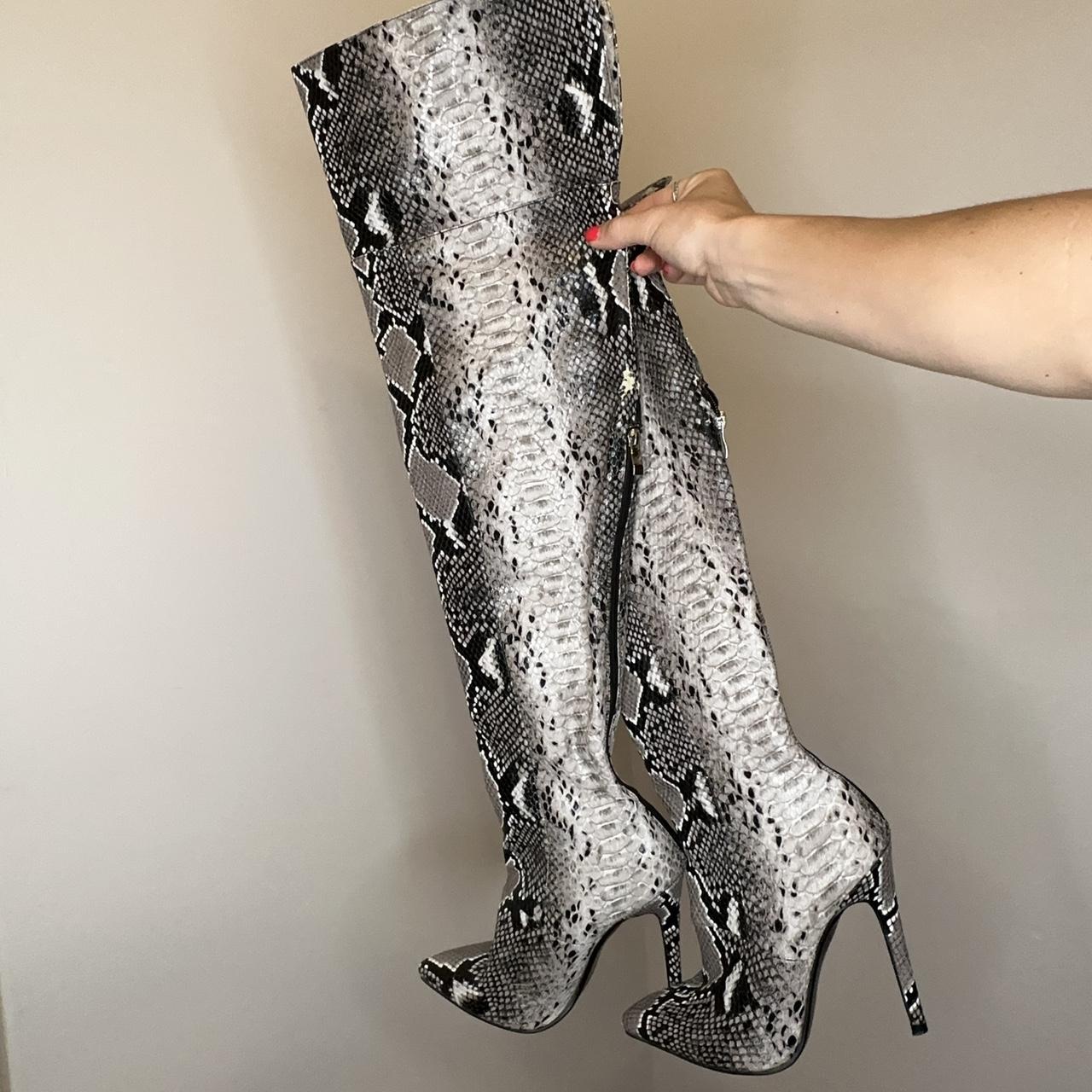 I.AM.GIA over-the-knee snake skin boots Excellent... - Depop