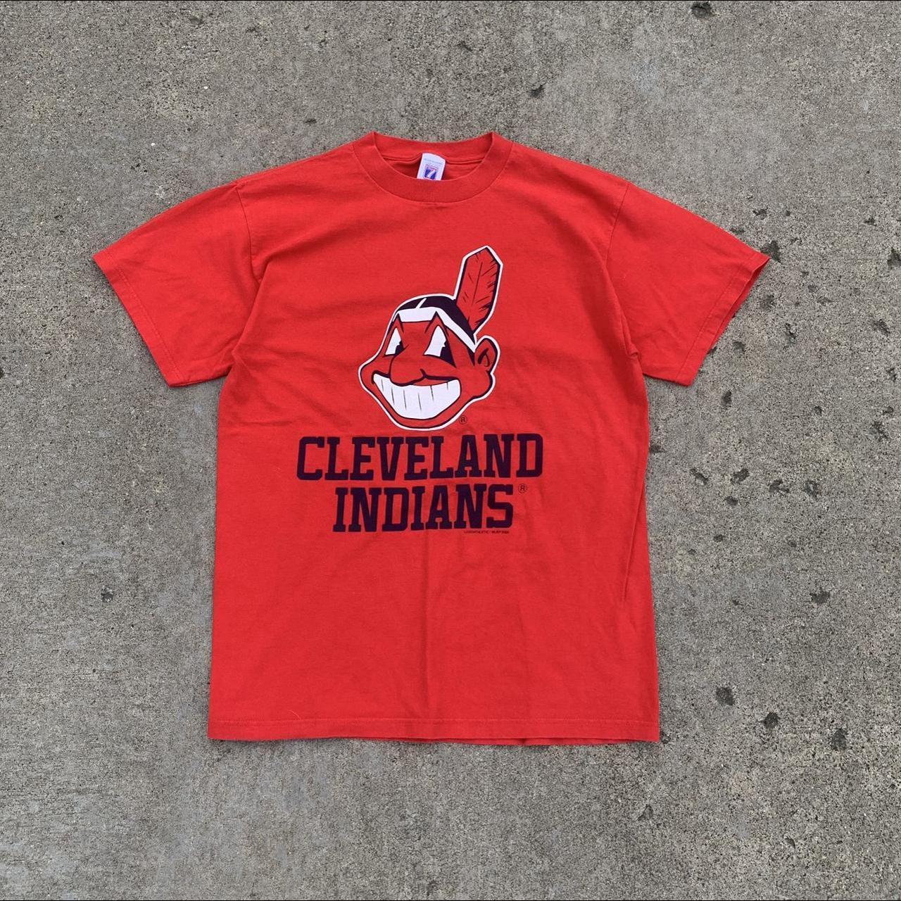 Vintage 90’s Cleveland Indians Logo 7 Tee same or... - Depop