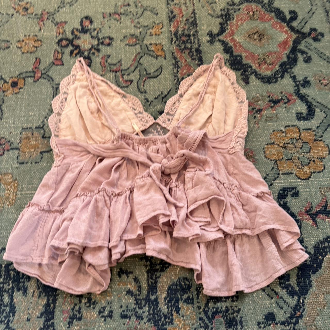 free people purple pink flowy top | Depop