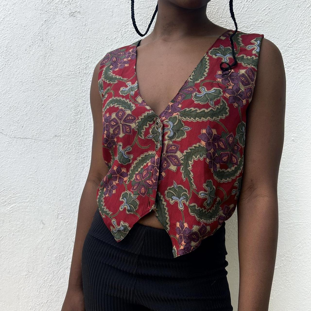Vintage Funky patterned vest - size: medium -... - Depop