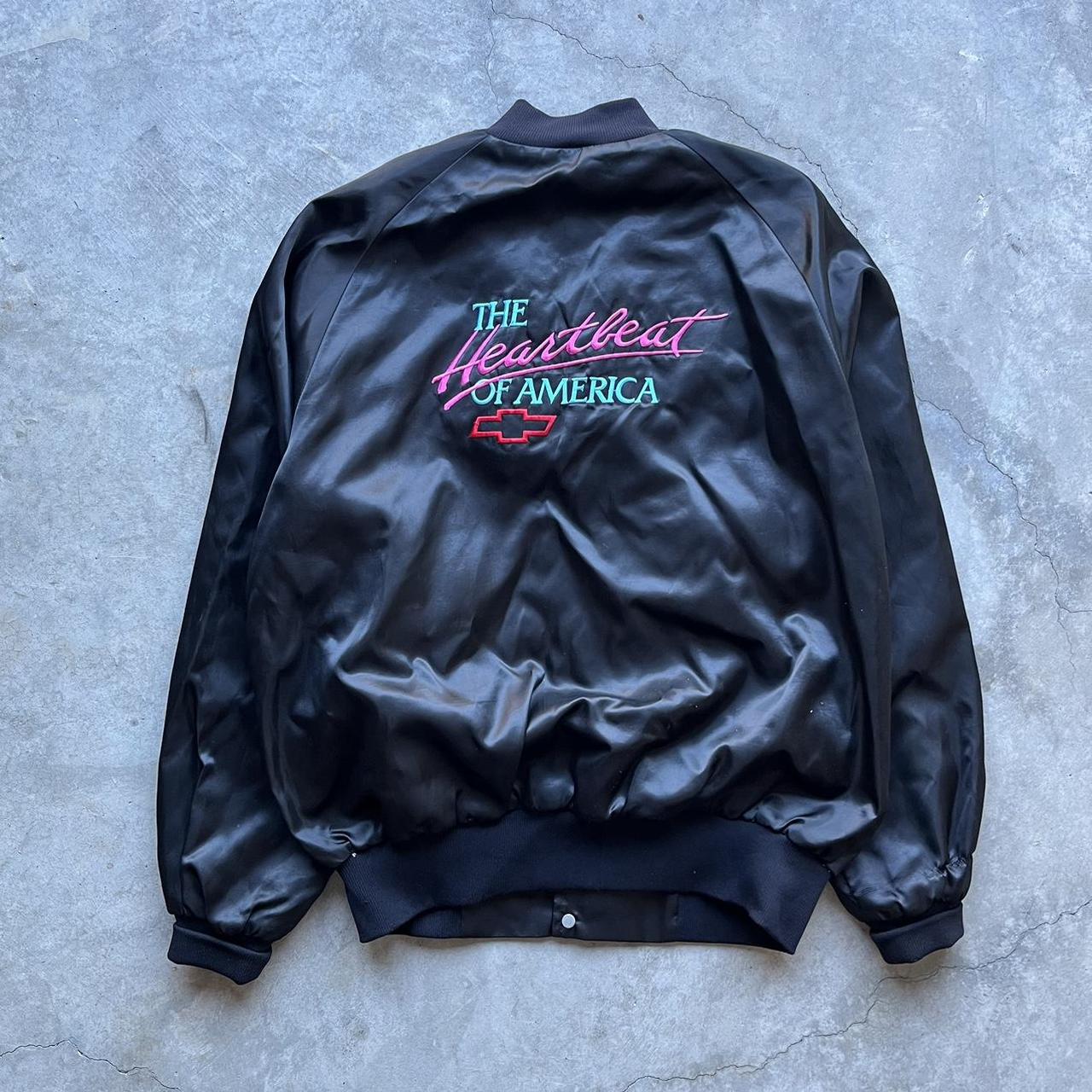 Vintage Chevrolet Satin Bomber Jacket Nice... - Depop