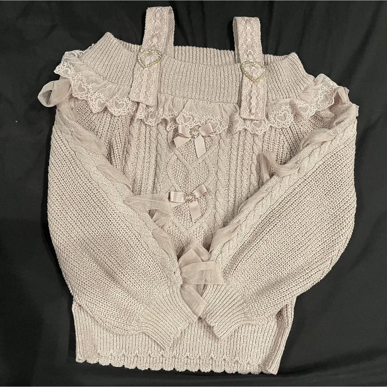 SELLING: 🌸Liz Lisa Knit Off Shoulder Sweater 🌸Color... - Depop