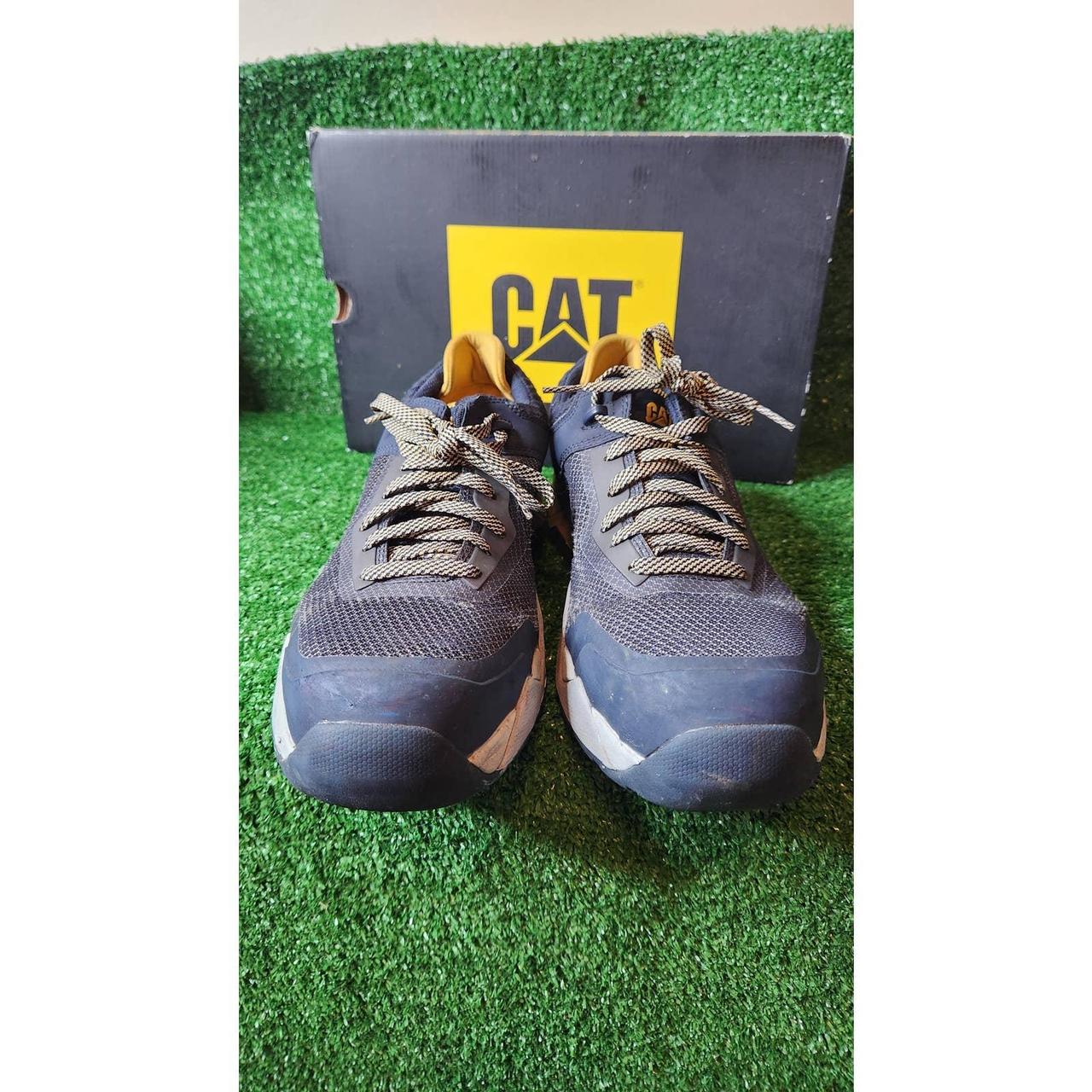 CAT Men's Black and Yellow Trainers | Depop