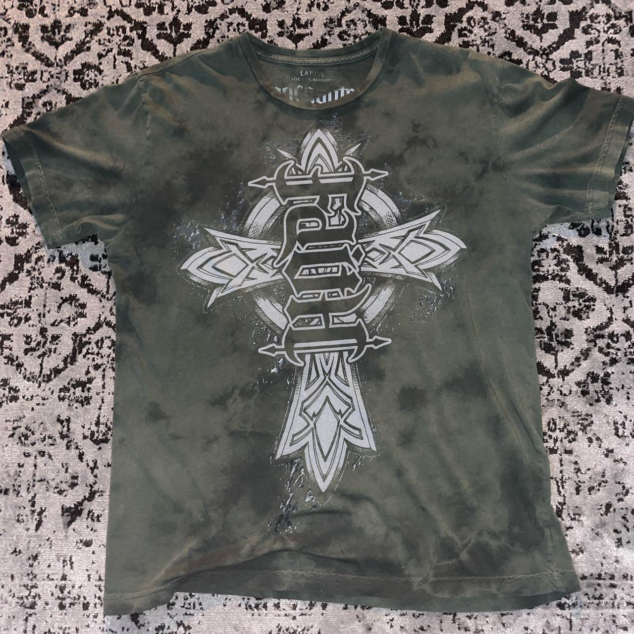 Large Red Chapter Shirt affliction southpole jnco - Depop