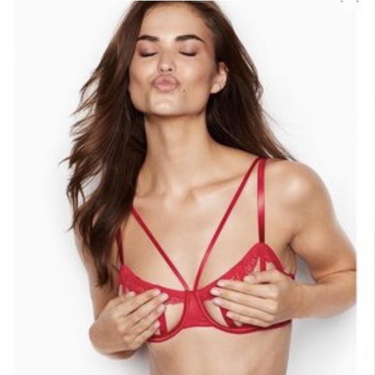 Victorias Secret open strap cup bra and matching... - Depop