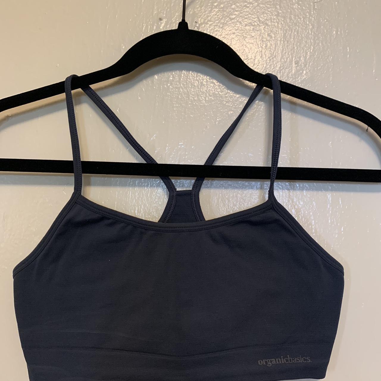 Organic Basics Women's Navy Bra | Depop