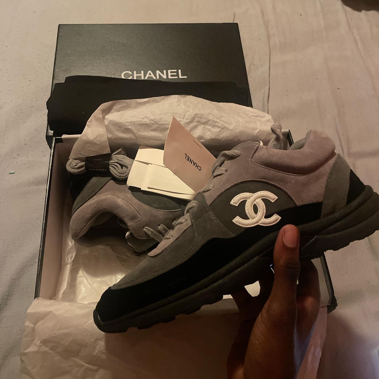 Chanel CC runners size uk9 worn once comes with box... - Depop